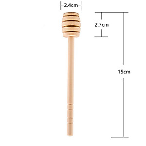 Pitcircle 20 Pack 6 Inch Wood Honey Dipper Sticks for Honey Jam Jar Dispense, with individual package