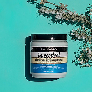 Aunt Jackie's Curls and Coils In Control Anti-Poof Moisturizing and Softening Hair Conditioner for Natual Curls, Enriched with shea Butter, 18 oz