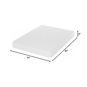 Furinno Tidur Cooling Gel Memory Foam Mattress, 8 Inch, Queen, White