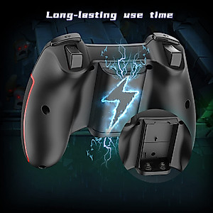 EasySMX PS3 Gaming Controller, Wireless 2.4G Gamepads with Vibration Fire Button Range up to 10m Support PC (Windows XP/7/8/10), Playstation 3, Android, TV Box Portable Gaming Joystick