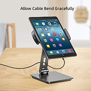 UPERFECT 5.9''-17.3'' Portable Monitor Stand, Adjustable 360° Swivel Bracket, 180° Tiltable Clamp, Heavy Duty Aluminum Stand for Pad/Tablet