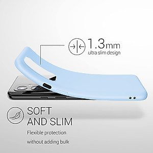 kwmobile Case Compatible with OnePlus 9 (EU/NA Version) Case - Soft Slim Protective TPU Silicone Cover - Light Blue Matte