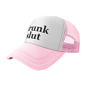 Drunk Slut Hat Unisex Adult Trucker Hats Adjustable Cap for Adults Classic Fishing Caps Pink