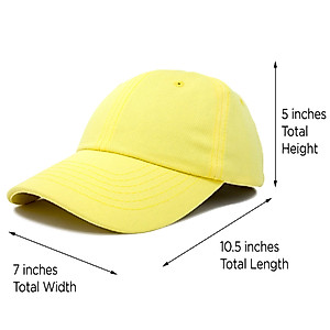 DALIX Baseball Cap Dad Hat Plain Men Women Cotton Adjustable Blank Yellow
