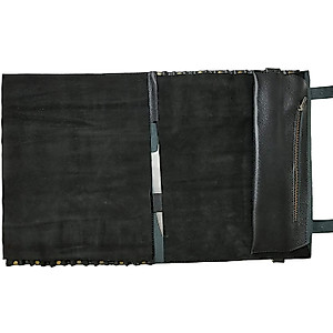 Heritage Handikrafts Genuine Lightweight Premium Leather Professional Black Chef Knife Bag/Chef Knife Roll 14 Slots Space