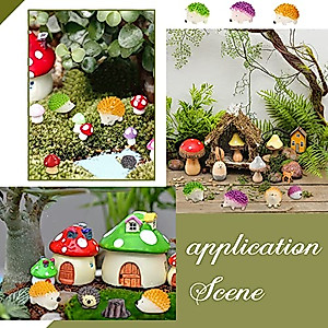 SUPERFINDINGS 22Pcs Hedgehog Shape Resin Animal Model Ornaments Miniature Fairy Garden Accessories 25x18mm Hedgehog Mushroom Set Miniature Figurines for Fleshy Bonsai Outdoor Garden Decoration