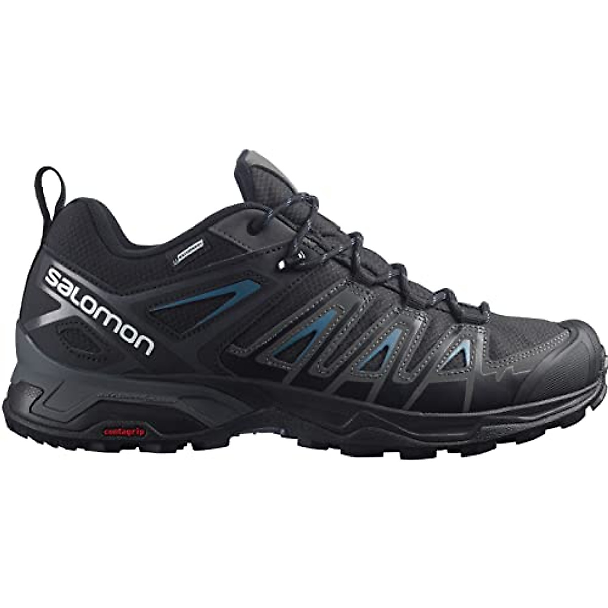 Salomon X Ultra Pioneer CLIMASALOMON Waterproof Hiking Shoes for Men Climbing, Black/Magnet/Bluesteel, 10.5