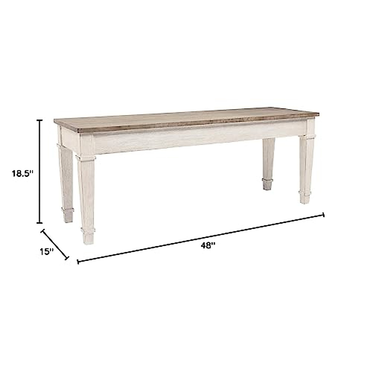 Signature Design by Ashley Skempton Farmhouse Storage Bench, White & Light Brown