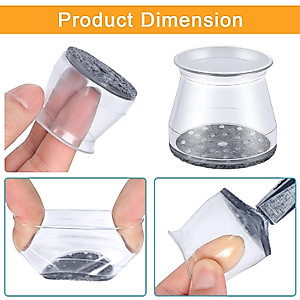 16 Pcs Chair Leg Protectors for Hardwood Floors, Silicone Felt Furniture Pads Non Slip, Free Moving Table Leg Covers, Stool Leg Protectors Caps (Large fit : 1.3'' - 2'')