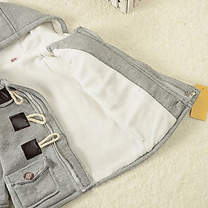 GETUBACK Baby Boy's Girls Kids Hooded Fleece Coat Winter Outwear Grey 18M