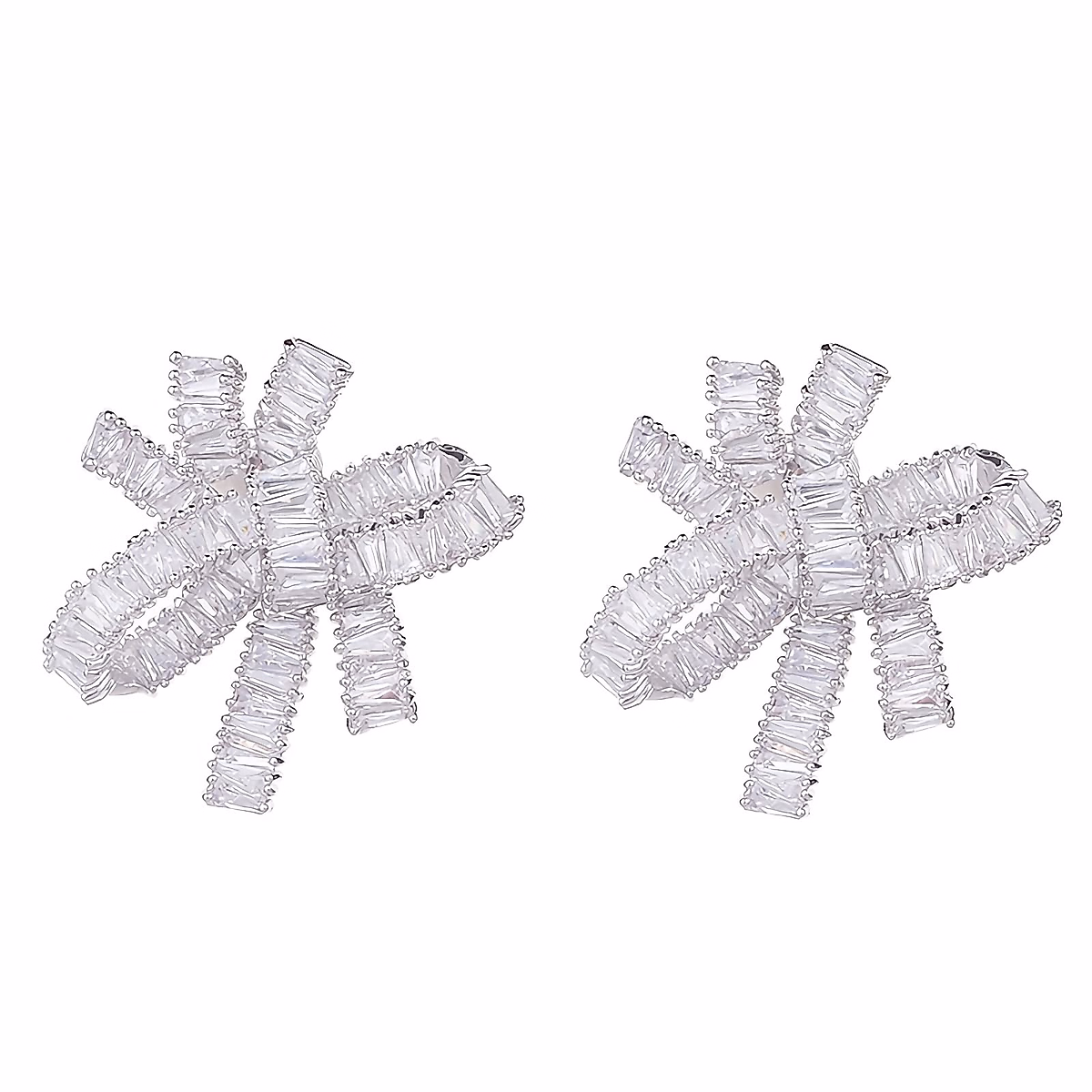 Rhinestone Bow Stud Earrings for Women, Bowknot Shape Earrings Cubic Zirconia Rhinestone Earrings