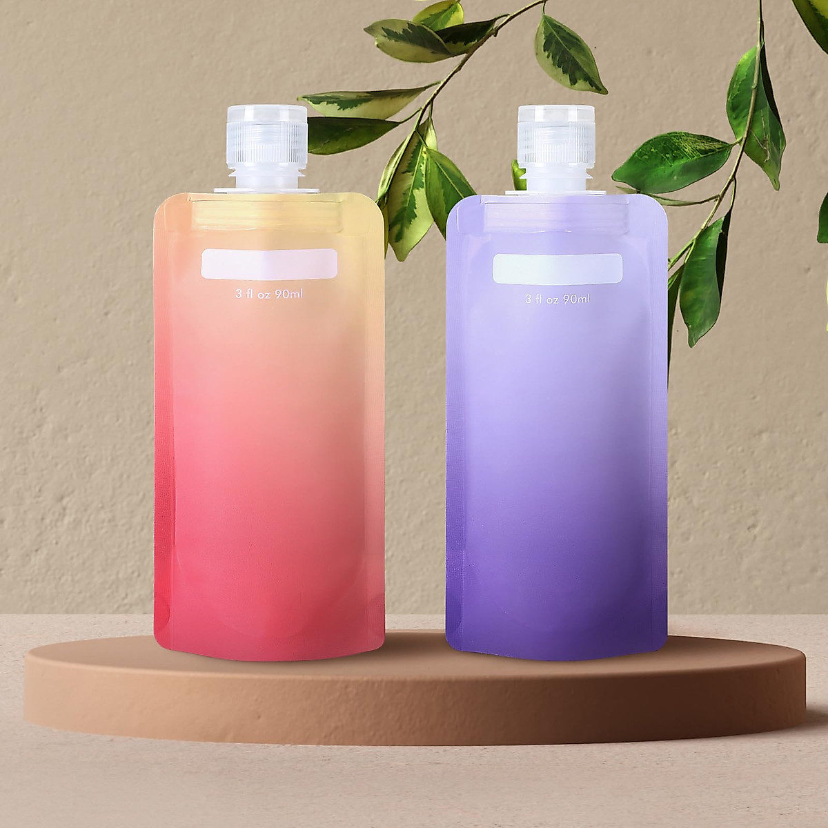 PACKISM Travel Pouches for Toiletries - 12 Pack Leak Proof 3oz TSA Approved Travel Size Containers, Stand Up, Slim & Lightweight Design, Take up Less Space, Pack More Liquids