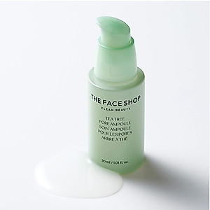 The Face Shop Tea Tree Pore Ampoule - Soothes & Moisturizes Skin, Exfoliating, Hydrating Face Serum, Minimizes Pores - AHA, BHA, PHA, Hyaluronic Acid, Panthenol - Korean Skin Care Moisturizer