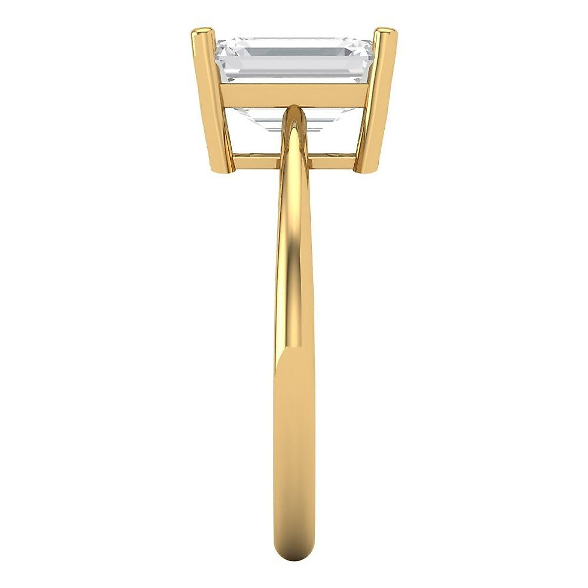 Clara Pucci 2.5ct Radiant Cut Solitaire Genuine Moissanite Wedding Bridal Designer Anniversary Engagement Ring in 14k Yellow Gold