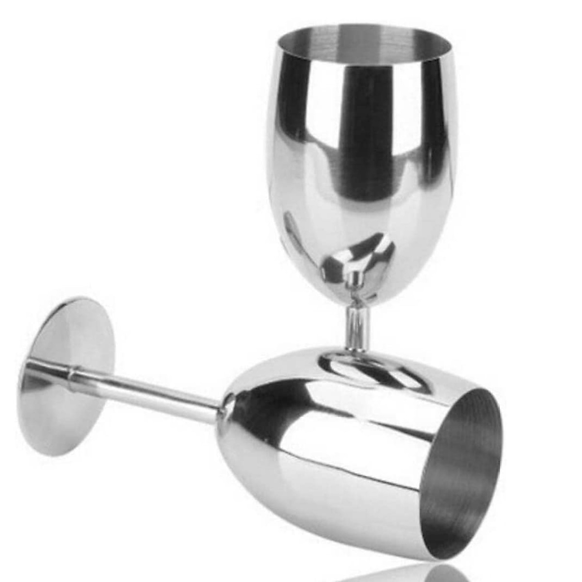 BUJIATANG 3pcs Stainless Steel Red Wine Glasses Unbreakable White Wine Cocktail Glass Metal Drink Glass 240ml Stainless Steel Wine Glass