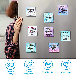 Weewooday 12 Pieces Christian Magnets Inspirational Refrigerator Magnets Verse Square Motivational Fridge Magnets Bible Verses Scripture Quotes Magnet for Locker Fridge Supplies