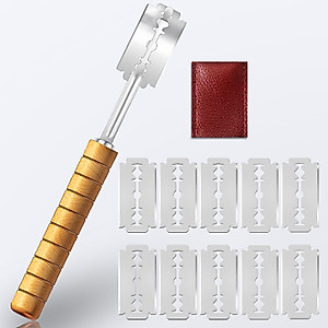 LGDNNYYY Hand Crafted Bread Lame, Utility Bread Scoring Tool/Bread Knives, Stainless Steel Lame Bread Tool Sets for Sourdough Scoring Tool, Sourdough Bread Baking Supplies(10 Blades), Black-white