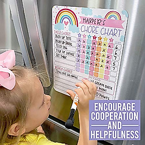 Rainbow Kids Magnetic Chore Chart for Kids - Fun Responsibility Tool