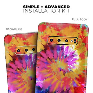 DesignSkinz Spiral Tie Dye V8 Protective Vinyl Decal Wrap Skin Cover Compatible with The Samsung Galaxy S20 (Screen Trim & Back Glass Skin)