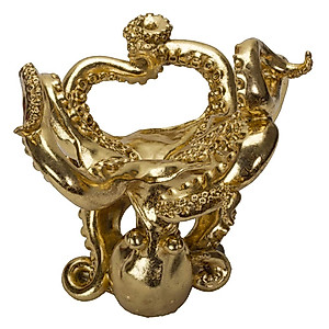 NIANWUDU AmazingGifts Ocean Sea Octopus The Call of Cthulhu Golden Finish Wine Holder Tabletop Home Decor Figurine