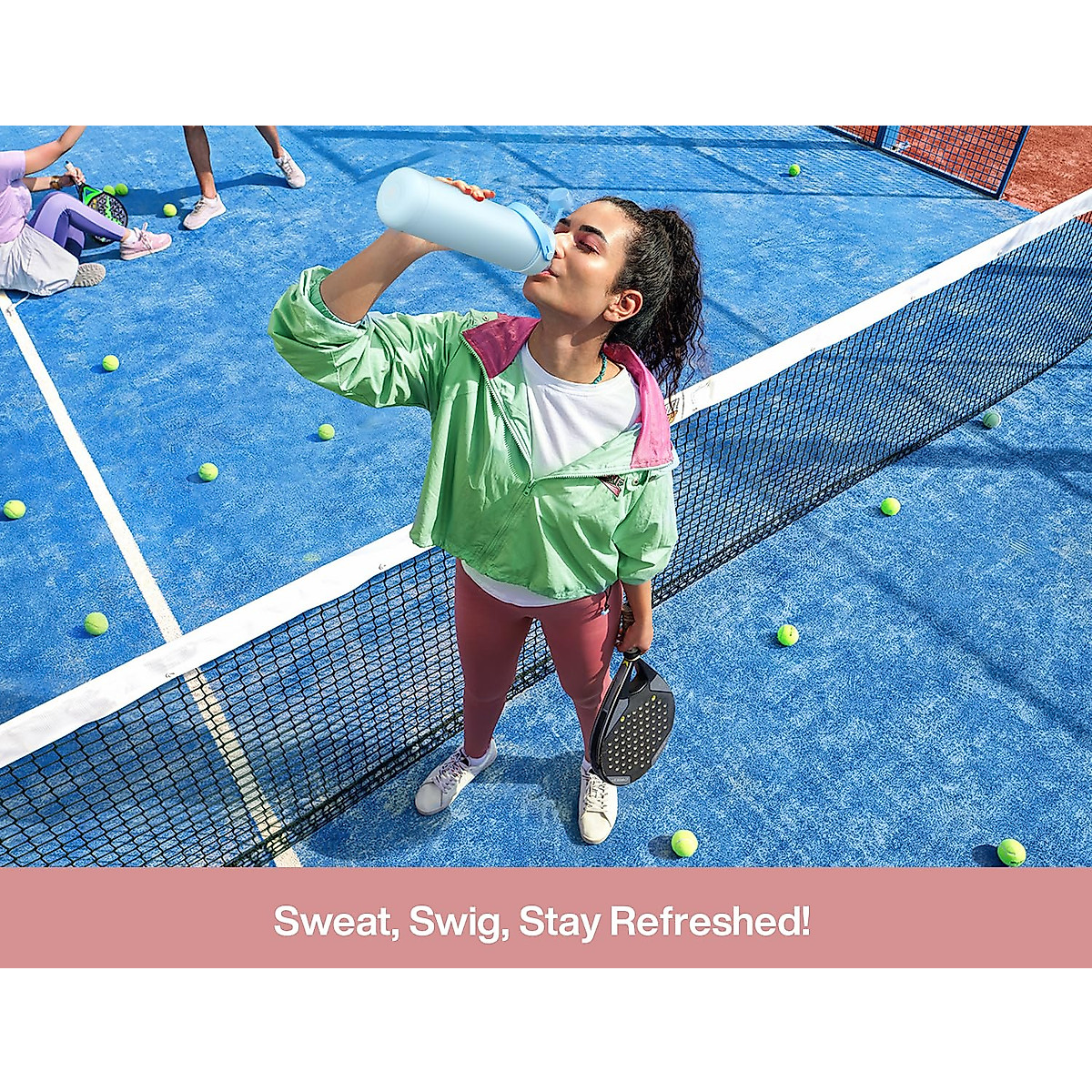 POWCAN 26 oz Insulated Water Bottle with 2-in-1 Straw and Spout Lid, Keep Cold 24H, Leak-Proof, Fits in Car Cup Holder, Stainless Steel Water Bottle for Sports, Travel, and School (Cotton Candy)