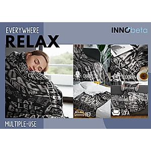 InnoBeta Coach Gifts for Men, Coach Flannel Blankets 50"x 65", Gift for Basketball Coach, Soccer Coach, Football Coach, Baseball Coach - Black - Because I'm The Coach That's WHY