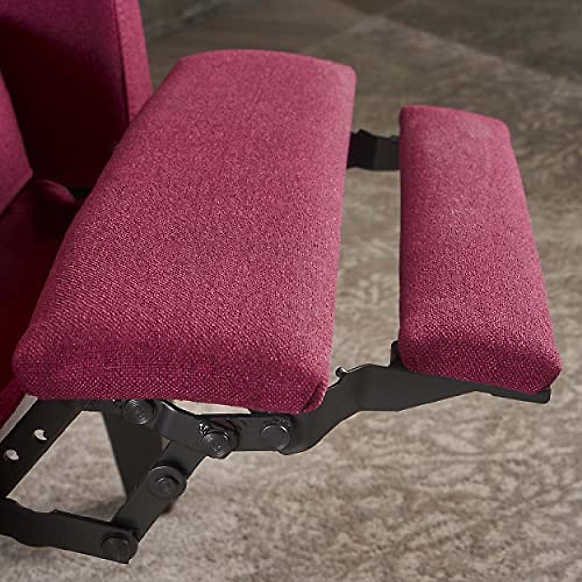 GDFStudio Christopher Knight Home Nievis Tufted Fabric Recliner, Deep Red / Dark Brown
