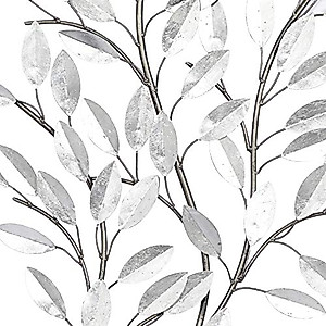 Deco 79 Metal Leaf Wall Decor, 25" x 2" x 44", Silver