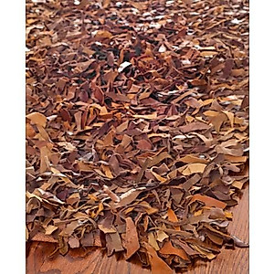 SAFAVIEH Leather Shag Collection 2'3" x 6' Saddle LSG511B Hand-Knotted Modern Leather Runner Rug