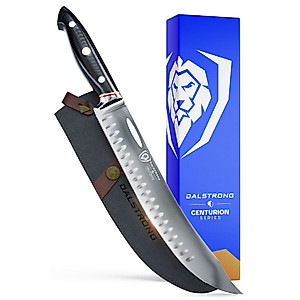 Dalstrong Butcher Knife - 10 inch - Centurion Series - Premium Swedish 14C28N High Carbon Stainless Steel - G10 Handle Meat Kitchen Knife - Razor Sharp Carving Breaking Knife - Sheath Included