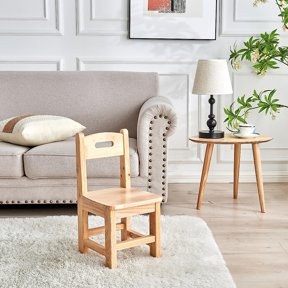 Rubber Wood Solid Wood Children Chair for Kids, Kindgarten and Kids' Home Furniture-Team Set（4pcs）