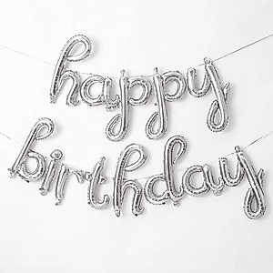 18-inch Happy Birthday Balloons Banner,Lowercase letter aluminum foil balloon set suitable for birthday party decoration by MALEFICIA,Ecofriendly Fun