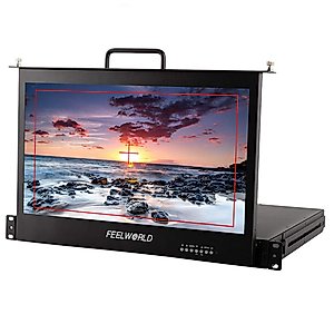 FEELWORLD SC173-HSD 17.3 Inch Pullout Rackmount Monitor 1RU Full HD 3G-SDI/HDMI 1920x1080 (3G-SDI/HDMI)
