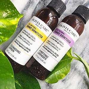 Olivia Care Hand Sanitizer Alcohol Based and Infused with Cleansing Lavender Essential Oils 4 FL OZ