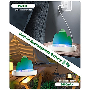 Fruit Fly Traps for Indoor Outdoor, Double-Sided Fly Trap Indoor, Rechargeable Flying Insect Traps with Blue Bug Light, Fruit Fly Traps for Camping, Patio, Garden, Kitchen (1 pcs)