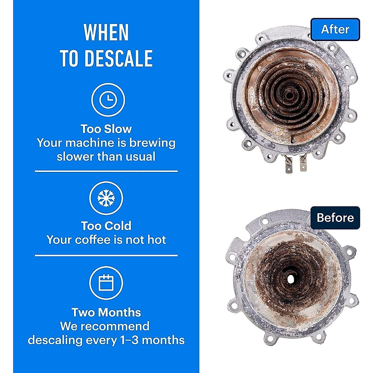 Universal Descaling Solution 2 Pack, (2 x 236ml / 4 Uses Total), Compatible with Breville, L'OR, Sage, Nespresso, Delonghi Single Use Coffee & Espresso Machines, Coffee Machine Descaler