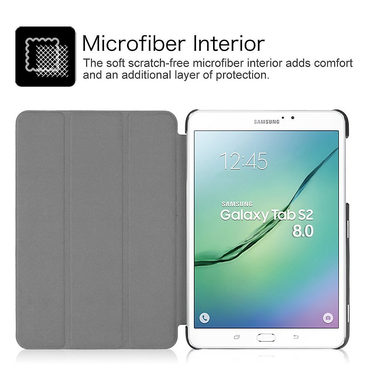 Fintie Slim Shell Case for Samsung Galaxy Tab S2 8.0 - Ultra Lightweight Protective Stand Cover with Auto Sleep/Wake Feature, Black