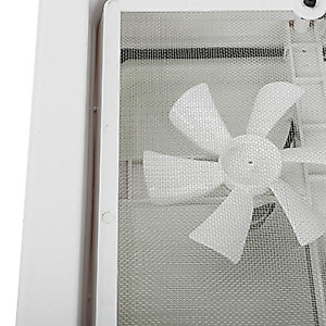 BLACKHORSE-RACING 14" RV Roof Vent Fit for Camper Trailer Universal White Lid Roof Vent with 12V RV Vent Fan 6" Blades White lid Inner for Garnish Ring