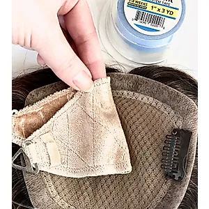 Thin Hair Thick Wig Grip, Topper Grip, Wig band for keeping wigs in place, Velvet Wig Grip, Wig band grip, Hair pieces and wiglets, Bonus stay-put tab included. Patent-pending Wig Top Grip.