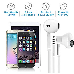 2 Pack with Apple Earbuds/Headphones/Earphones with 3.5mm Wired Earbuds with Microphone & Volume Control【with Apple MFi Certified】 Compatible with iPhone,iPad,iPod,Computer,MP3/4,Android
