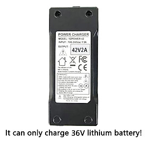 36V Lithium Battery Charger Output 42V 2A for 36V 10S Li-ion Batteries Pack DC 5.5 * 2.1mm Plug with a 5.5 * 2.5mm tip