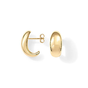 PAVOI 14K Dome Hoop Huggies (Dome, Yellow Gold)