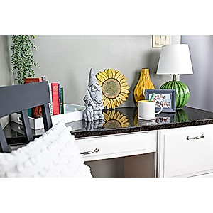 NAT & Jules Gnome and Dog Aged Cement Hue 12 inch Resin Stone Garden Statue