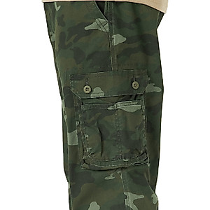 Lee Men's Wyoming Relaxed Fit Cargo Pant, Green Camo, 40W x 32L