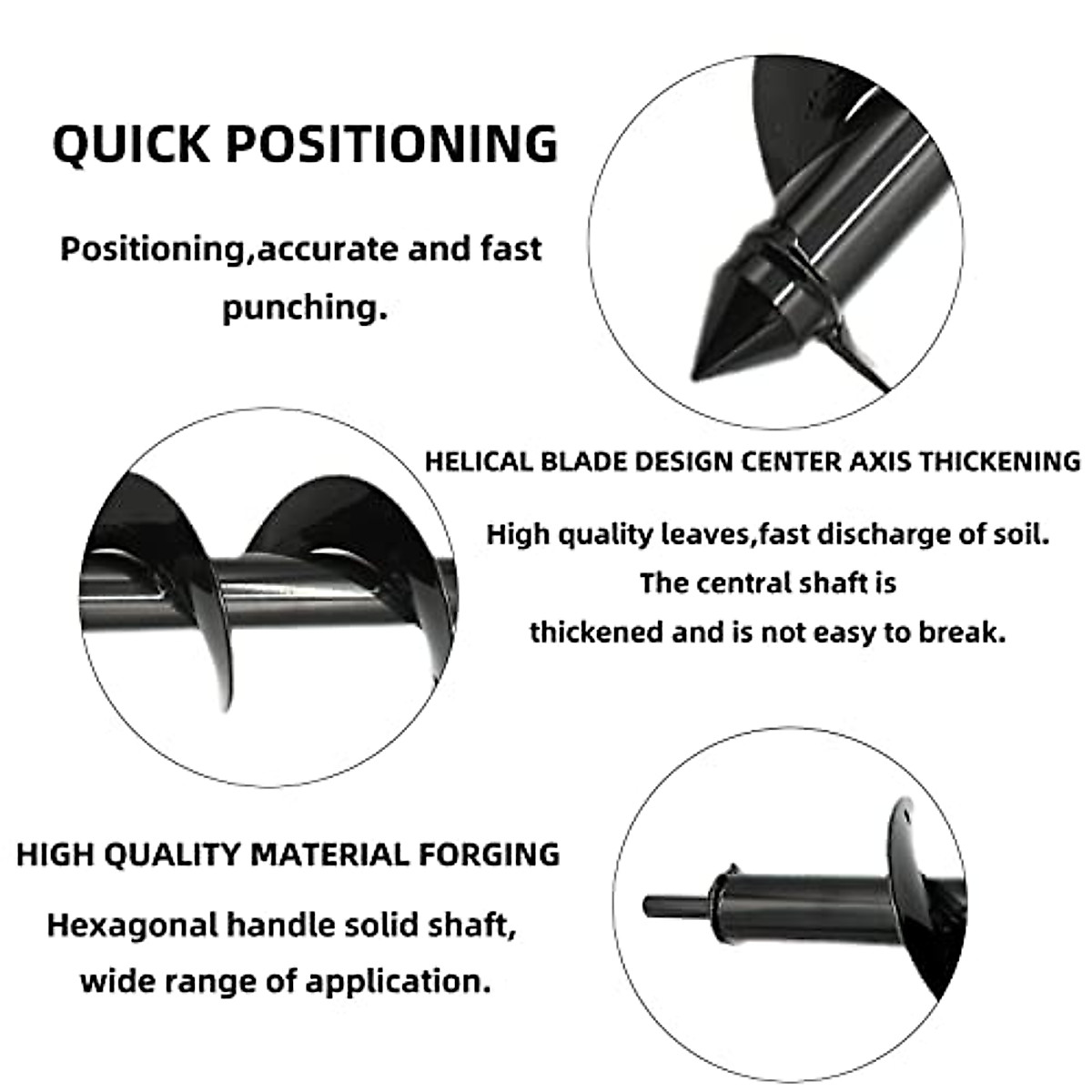 CHCYWJGJ Large Size Auger Drill Bit for Planting 4x24inch Hole Digger for Any Hex Drive Drill ，Garden Auger Spiral Drill Bit for Sand/Wet/Dry Soil