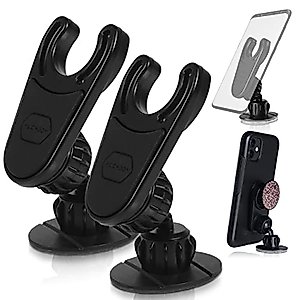[2-Pack] Wall Mount for PopSockets, Socket Mount for Desk for Home, 2 Way 360 Degree Rotation, Super Strong Nano Adhesive, Compatible with All Sockets…