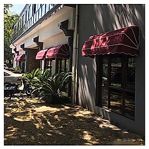 Door Canopy/Entry Awning/Window Awning with Sun Brella Canvas, Foldable Galvanized Bracket, Fully Assembled (Color : Red, Size : 80x60x60cm)