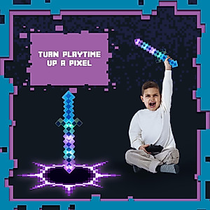 Fun Central LED Light Up Pixel 8-Bit Toy Sword for Kids (Multi, 18")