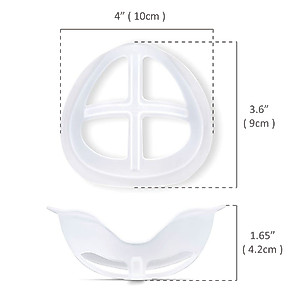 Silicone Mask Bracket Inner Support Frame for Homemade Cloth Mask Cool Mask Hack More Space for Comfortable Breathing Washable Reusable, 3pcs Clear