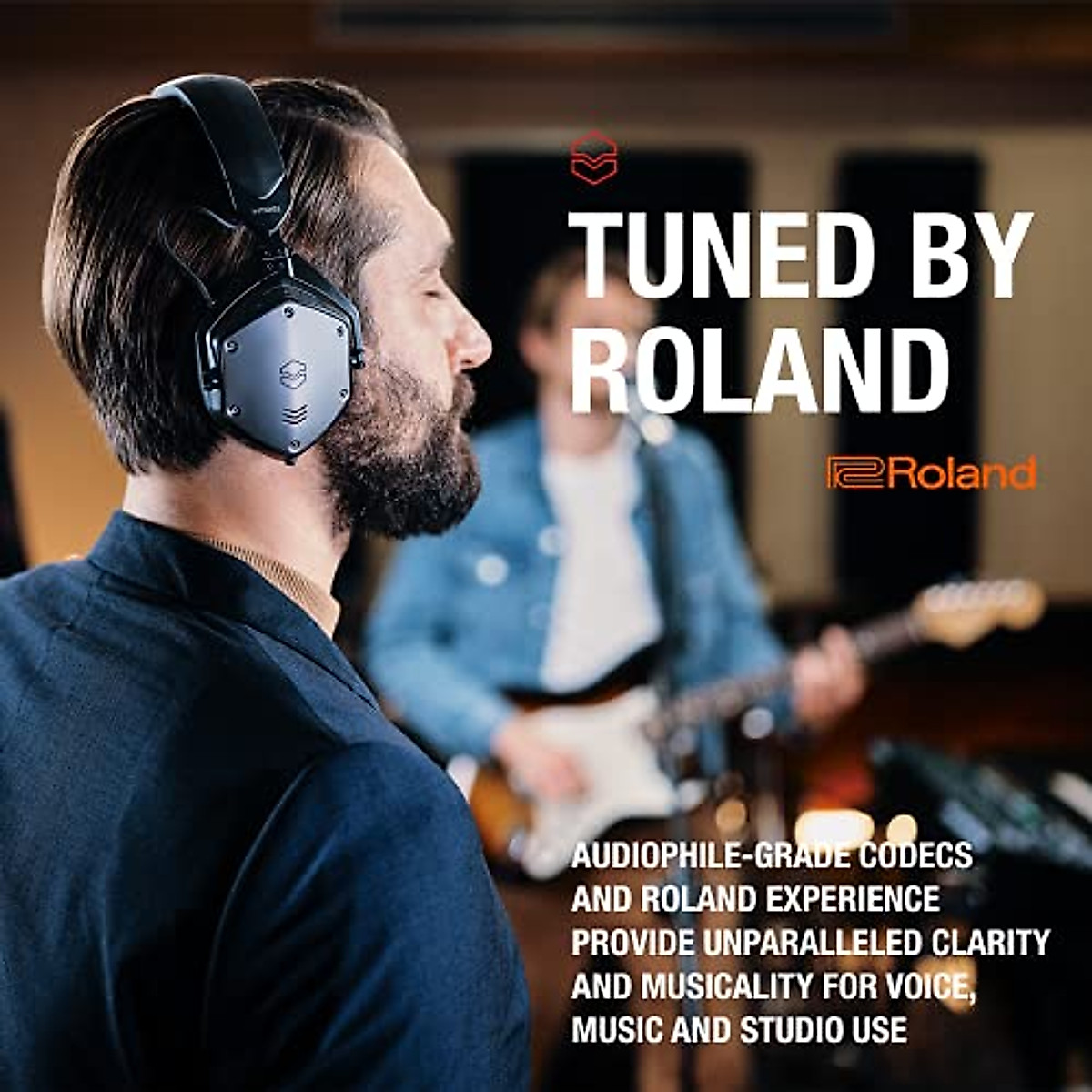 V-MODA M-200 ANC Noise Cancelling Wireless Bluetooth Over-Ear Headphones with Mic for Phone-Call, Matte Black